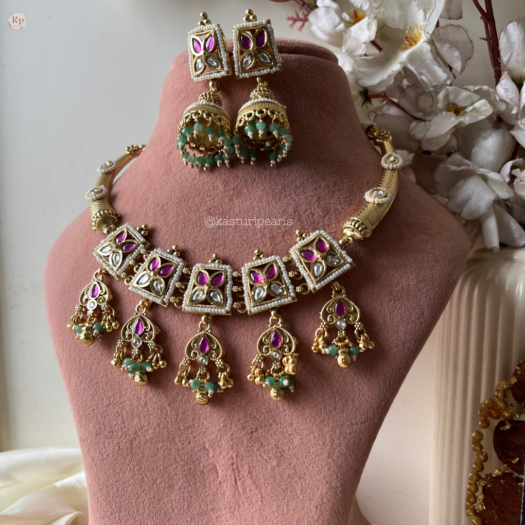 Gauri Heritage Neckset – Kasturi pearls