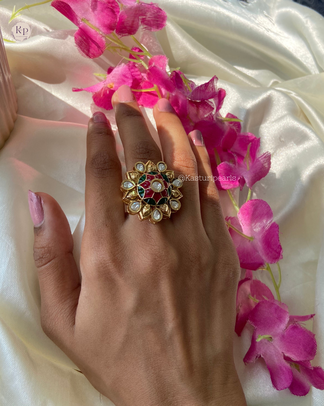 Minal Antique Copper Ring – Kasturi pearls