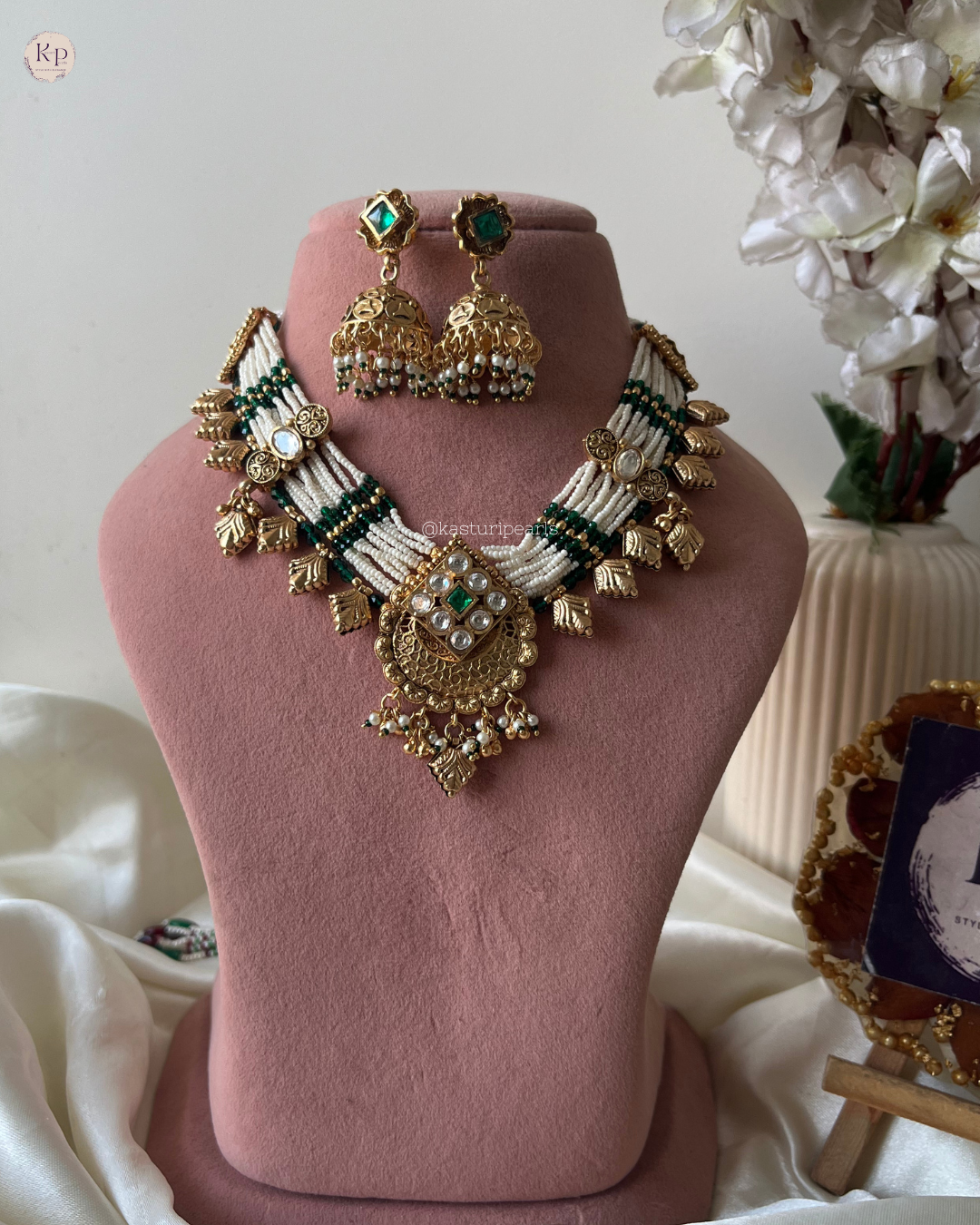 Riddhi Antique Short Moti Choker set – Kasturi pearls