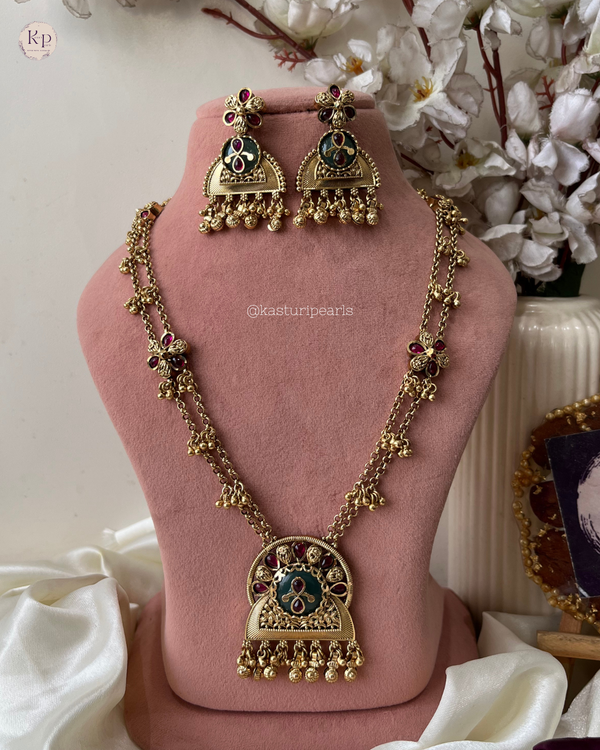 Rimjhim Heritage long Neckset – Kasturi pearls