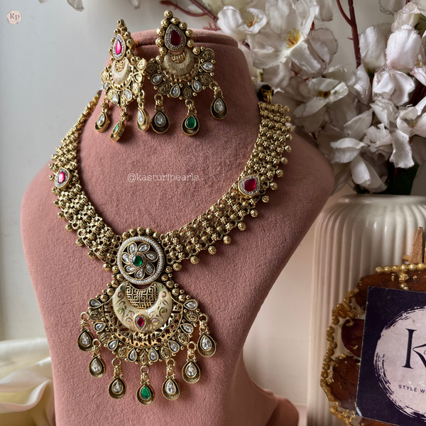 Shubhi Heritage Neckset – Kasturi pearls