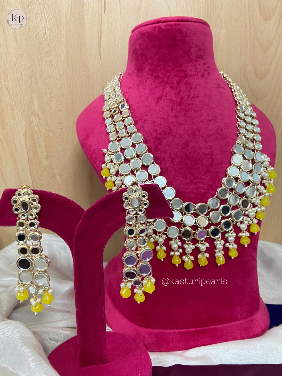 Padmavati Mirror Long Neckset – Kasturi pearls