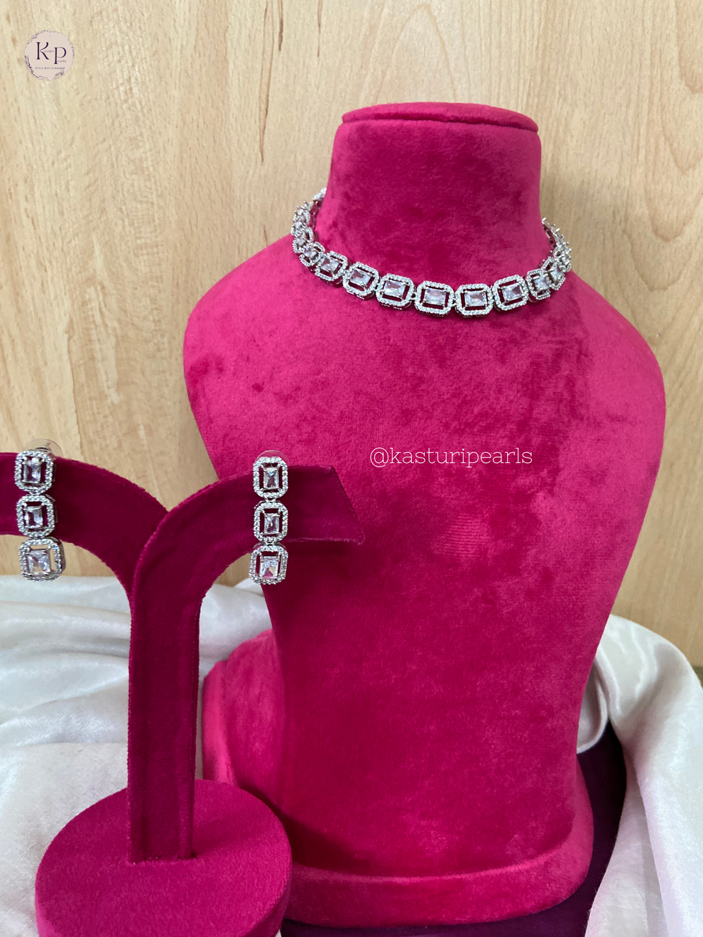 Sikha American diamond necklace set – Kasturi pearls