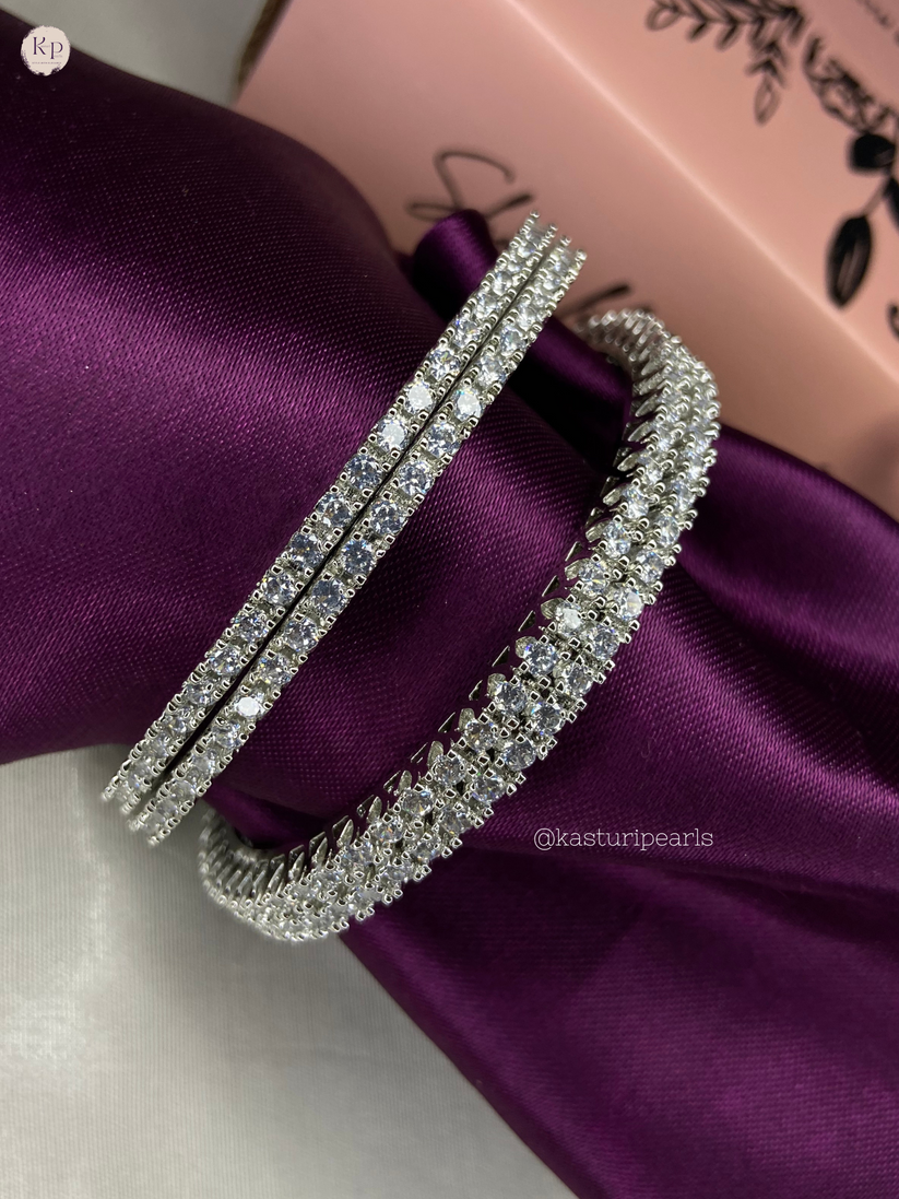 Single Line American diamond Bangles – Kasturi pearls